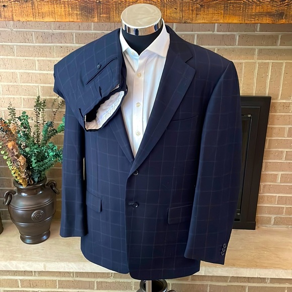 Pal Zileri | Suits & Blazers | Pal Zileri Mens 46r Dark Blue Plaid 0 ...